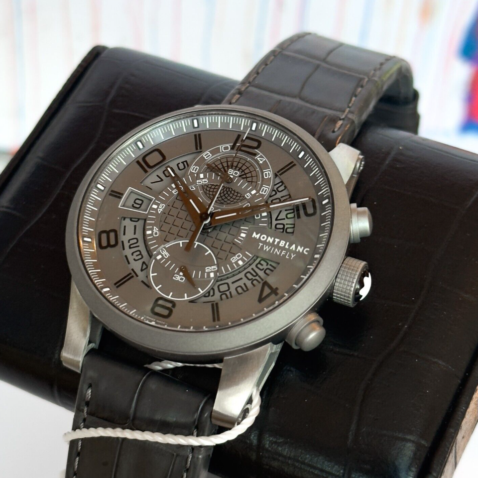 Montblanc Timewalker TwinFly GreyTech 107338 2017 LNIB 43mm Titanium Mens Chrono | eBay
