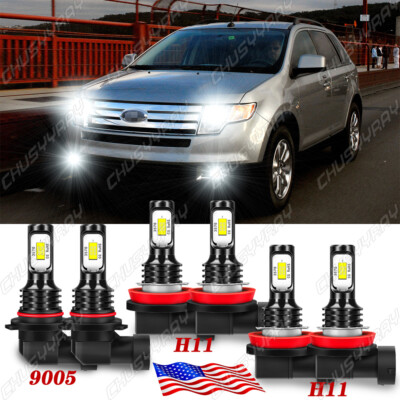 For Ford Edge 2007 2008 2009 2010 Combo 6×LED Headlight Bulbs + Fog ...
