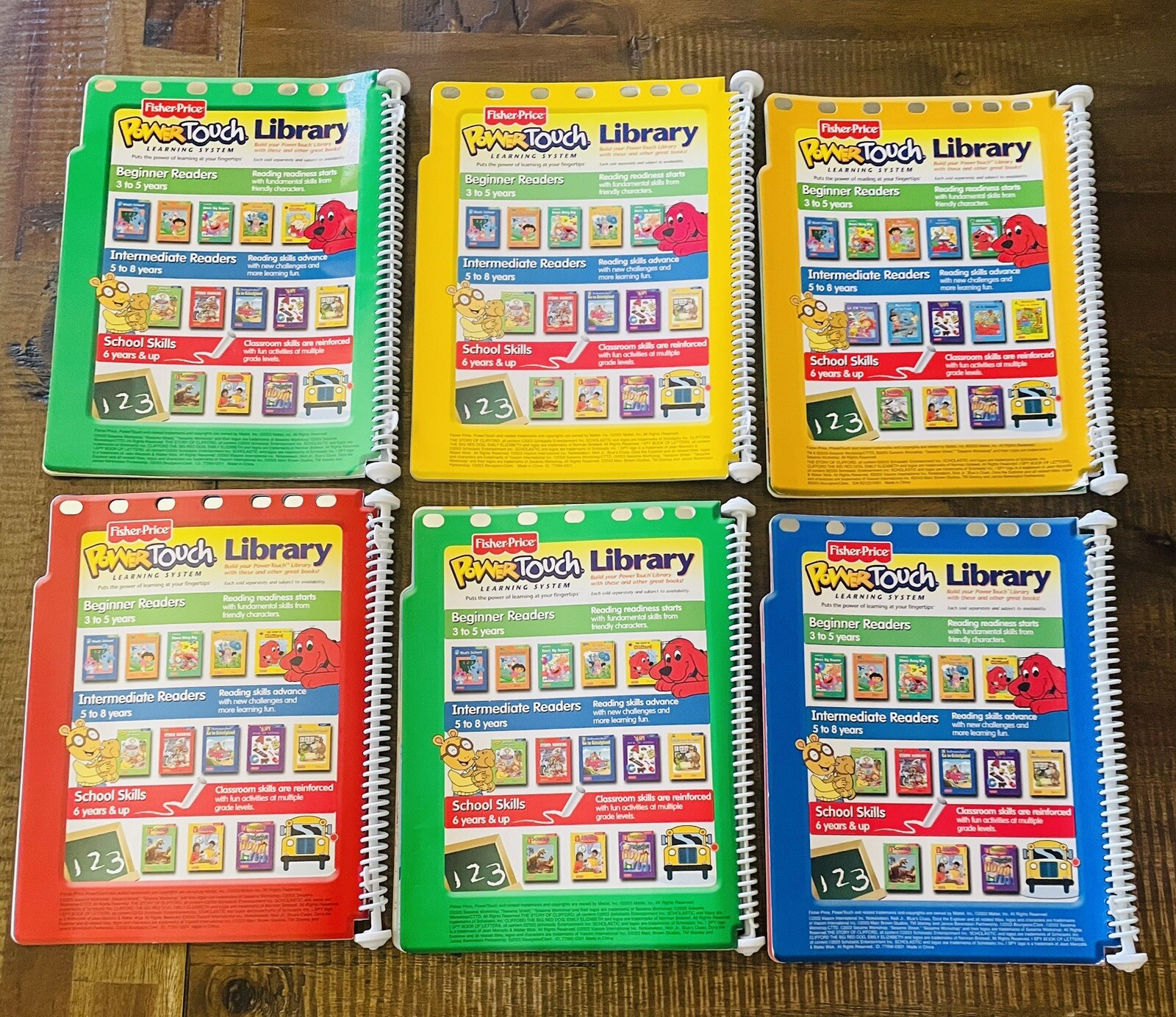 LOT of 6 Books Fisher Price PowerTouch Learning System Books ONLY (no ...
