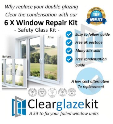 6 Window Repair kit SAFETY GLASS failed Double Glazing windows & Doors ...