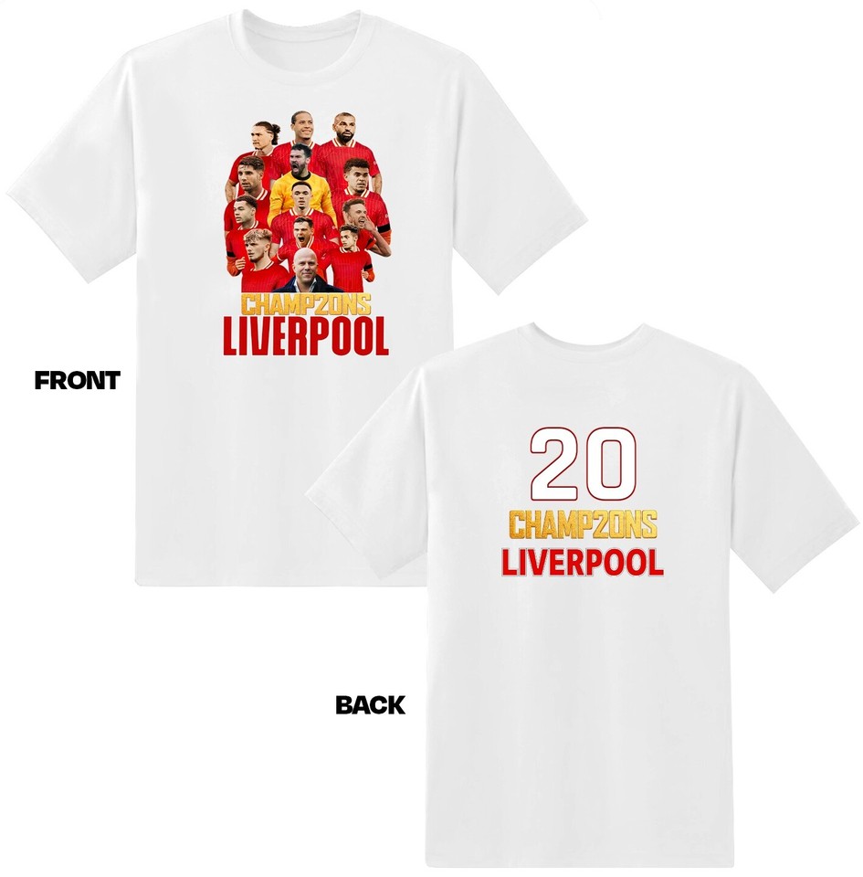 Liverpool champions t-shirt 20 times league winners Liverpool Team t ...