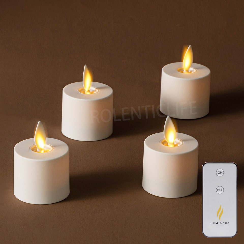 Luminara Moving Flicker Led Tea Lights with Timer for Wedding set of 2 ...