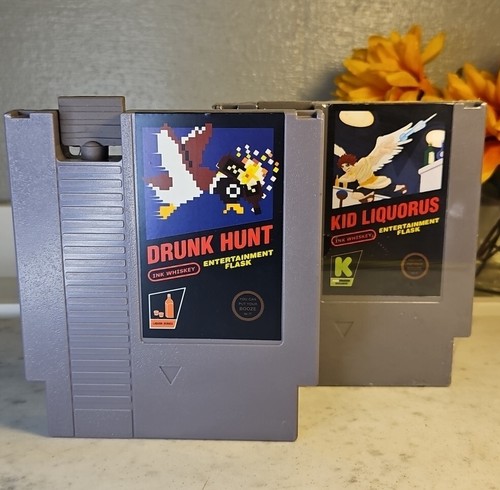 Drunk Hunt Retro Nintendo NES Video Game Cartridge Alcohol Flask Ink ...