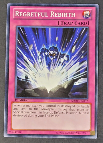 Yugioh TCG - Regretful Rebirth - SDOK-EN037 - 1st Ed - LP/NM - Common Trap 2013 | eBay.de