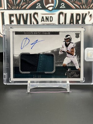 DeVONTA SMITH 2021 Panini One RPA RC Jersey Patch Auto 10/30 ROOKIE ...