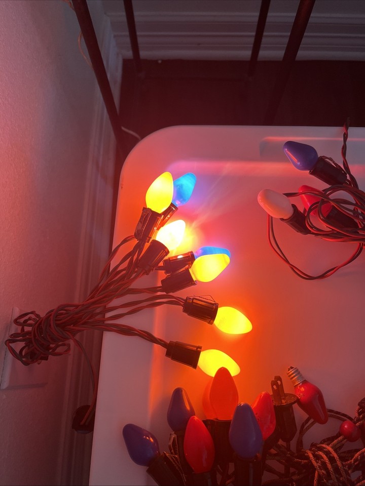 Antique Vintage Christmas Lights Strands Lot Of 6 WORKING | eBay