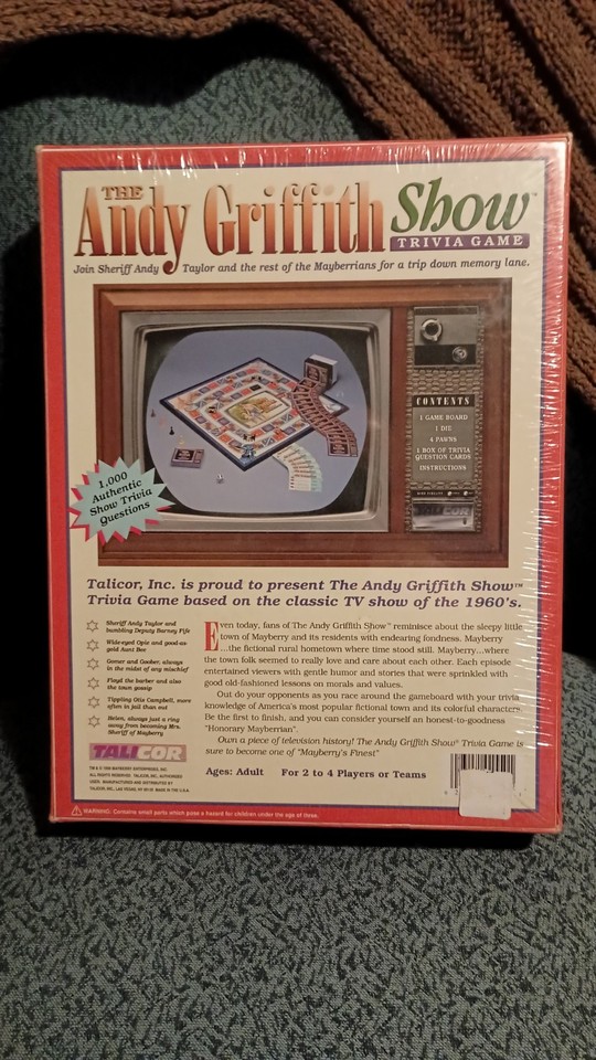 The Andy Griffith Show Trivia Game - New Never Opened Sealed | eBay