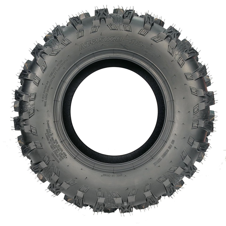 Set of 2 25x8x12 ATV Tires 25x8-12 UTV Tires Off-Road Tires Heavy-Duty ...