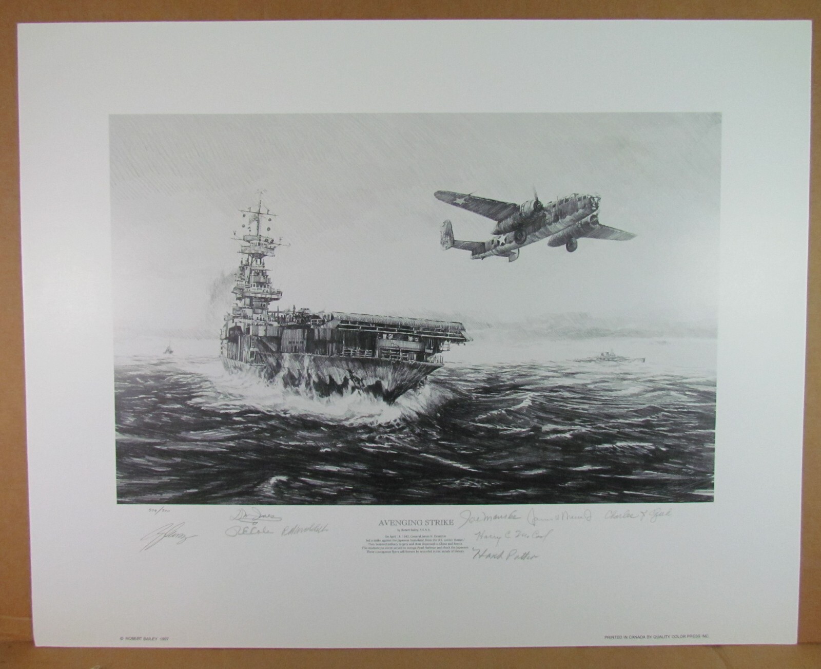 Avenging Strike by Robert Bailey s/n 579/700, 8 signatures of Doolittle ...