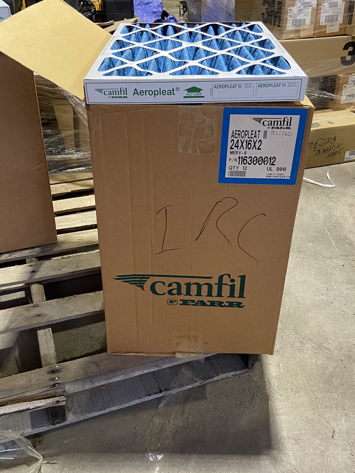 Camfil Farr Aeropleat III Merv 8 24 x16 x 2 Furnace Air Filters 12 pack ...