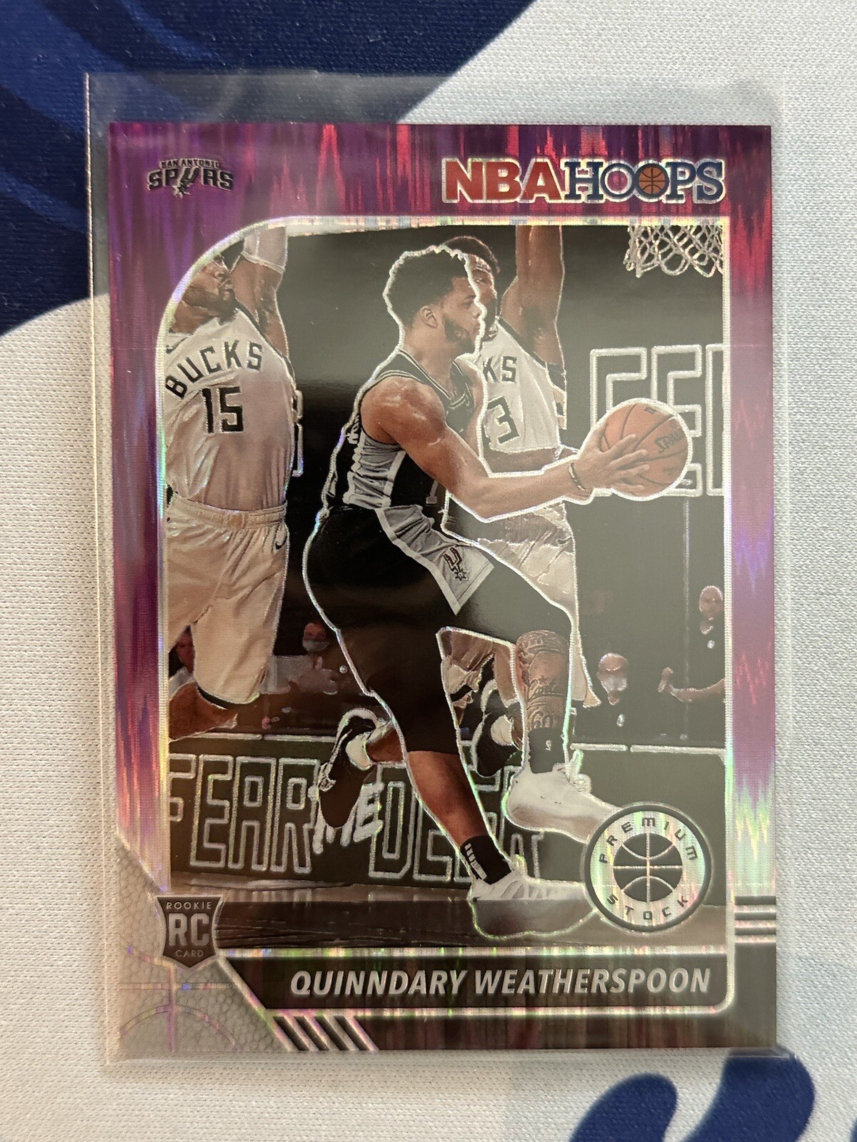 2019-20 Hoops Premium Stock Quinndary Weatherspoon Flash Purple Prizm ...