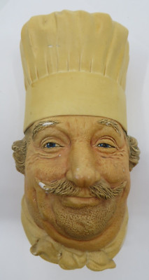 Vintage 1969 CHEF HEAD Bosson's Chalkware Figure Face Congleton England ...