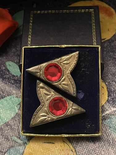 Silver Tone Colored Metal Collar Tips Western Men Ladies Wedding Groom ...