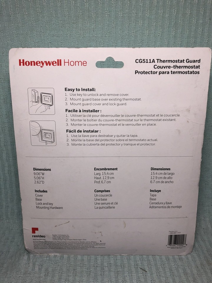NEW Honeywell CG511A Locking Home Thermostat Cover Anti Tamper Guard ...