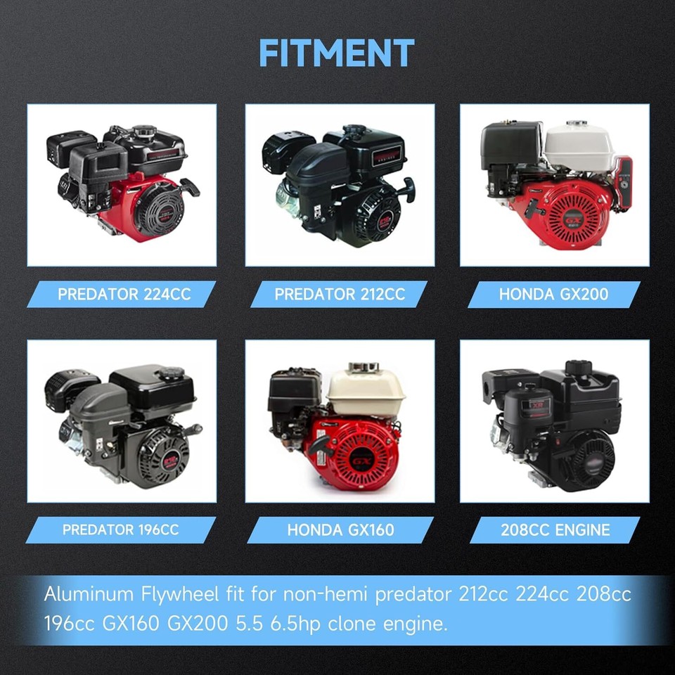 Aluminum Flywheel 10krpm 22lb For Predator 212cc 224cc # 69730 69736 ...