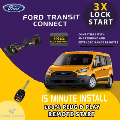 100% Plug and Play Remote Start fits: 2014-2016 Ford Transit Connect w ...