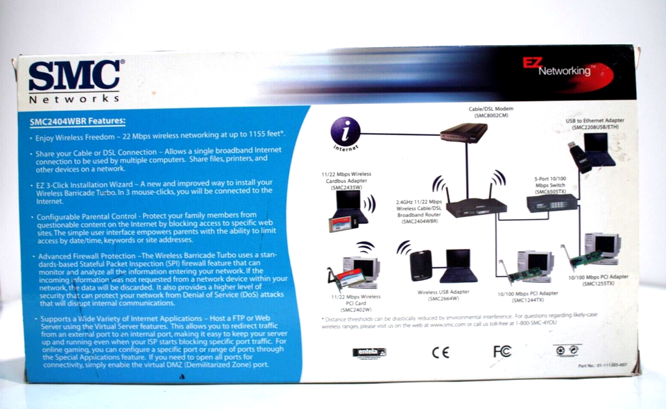 SMC Networks 2.4GHz Wireless Cable/DSL Broadband Router (Model ...