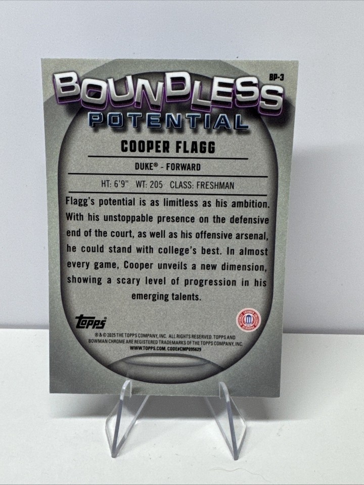 COOPER FLAGG Boundless Potential 2025 Bowman U Chrome Basketball Duke | eBay