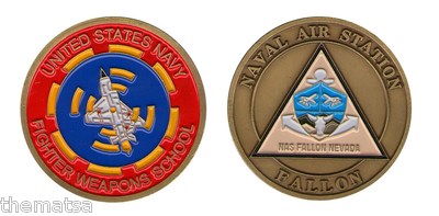 NAVY NAVAL WEAPONS SCHOOL FALLON MILITARY TOP GUN CHALLENGE COIN | eBay
