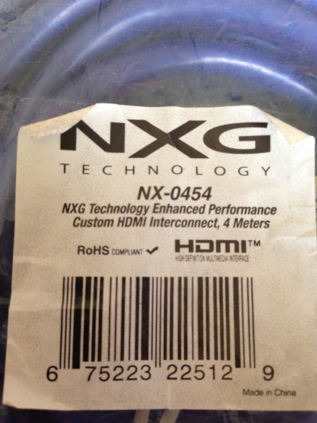SALE! LOT--5 NXG PRO HDMI HIDEF VIDEO/DIGITAL AUDIO CABLES: 3-NX-0453 ...