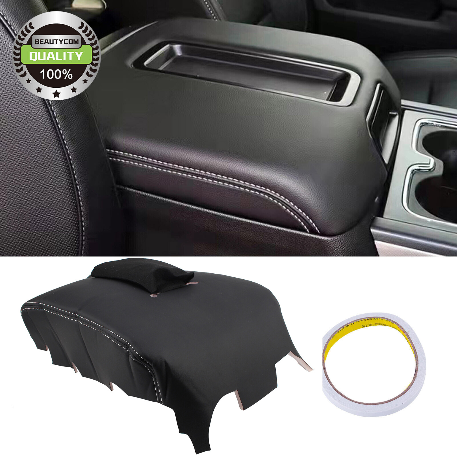 For 2014-2018 Chevy Silverado GMC Sierra Black Center Console Lid ...