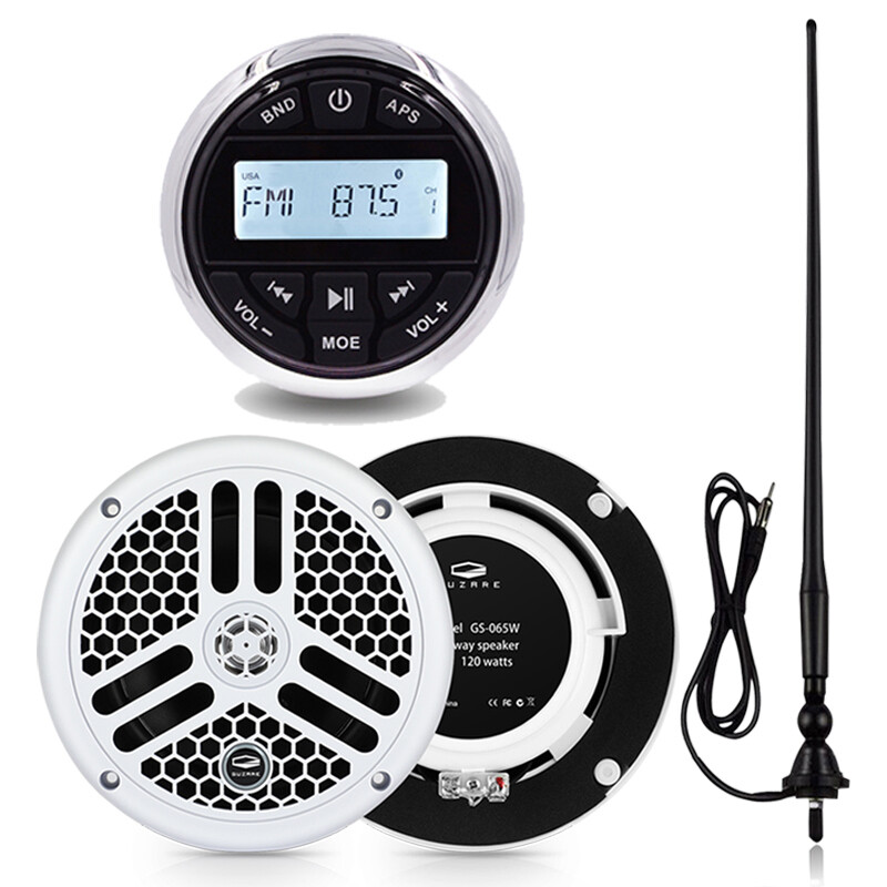 Marine Stereo Waterproof Bluetooth Audio Receiver Boat Radio w/ 6.5 ...