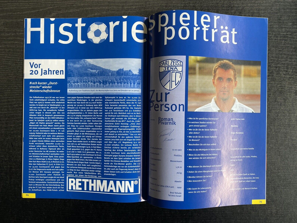 RL 1999/00 FC Carl Zeiss Jena - FC Sachsen Leipzig, 08/25/1999 - Roman ...