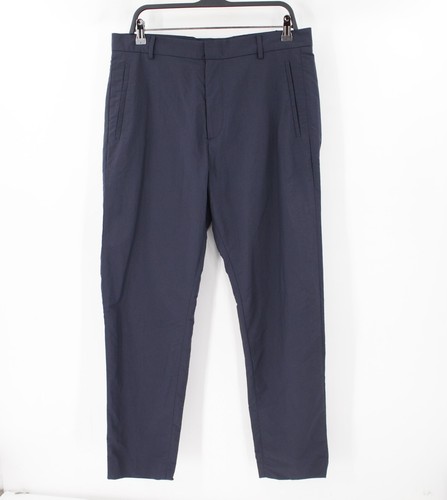 COS Pants Men 34 L28 Slim Fit Flat Front High Rise Trouser Navy Blue ...