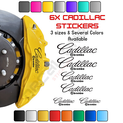 6x Cadillac Brembo Caliper Decal Sticker / HIGH QUALITY Brake Caliper ...
