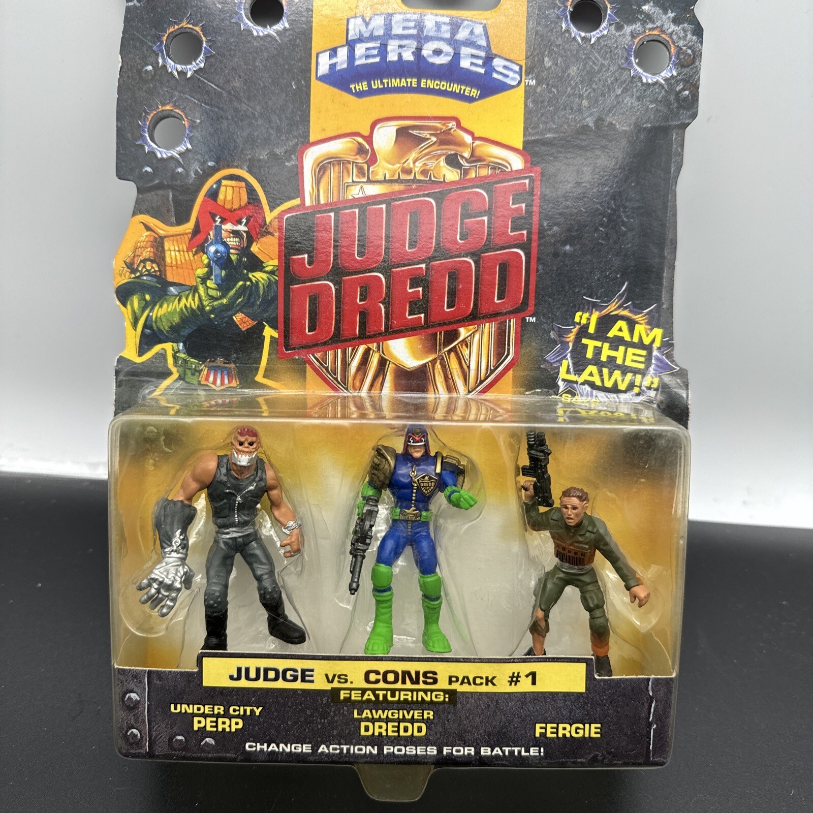 1995 Mattel Judge Dredd Mega Heroes Judge vs Cons Pack #1 New in ...