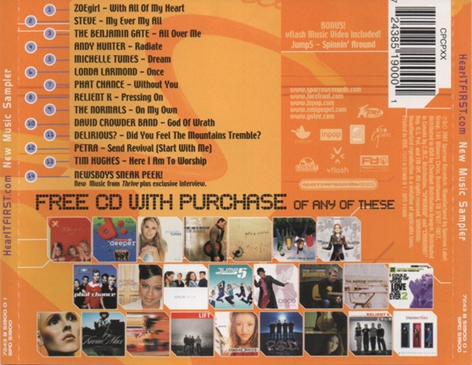 Various HearItFirst.com New Music Sampler CD 2001 Sparrow Records Christian | eBay