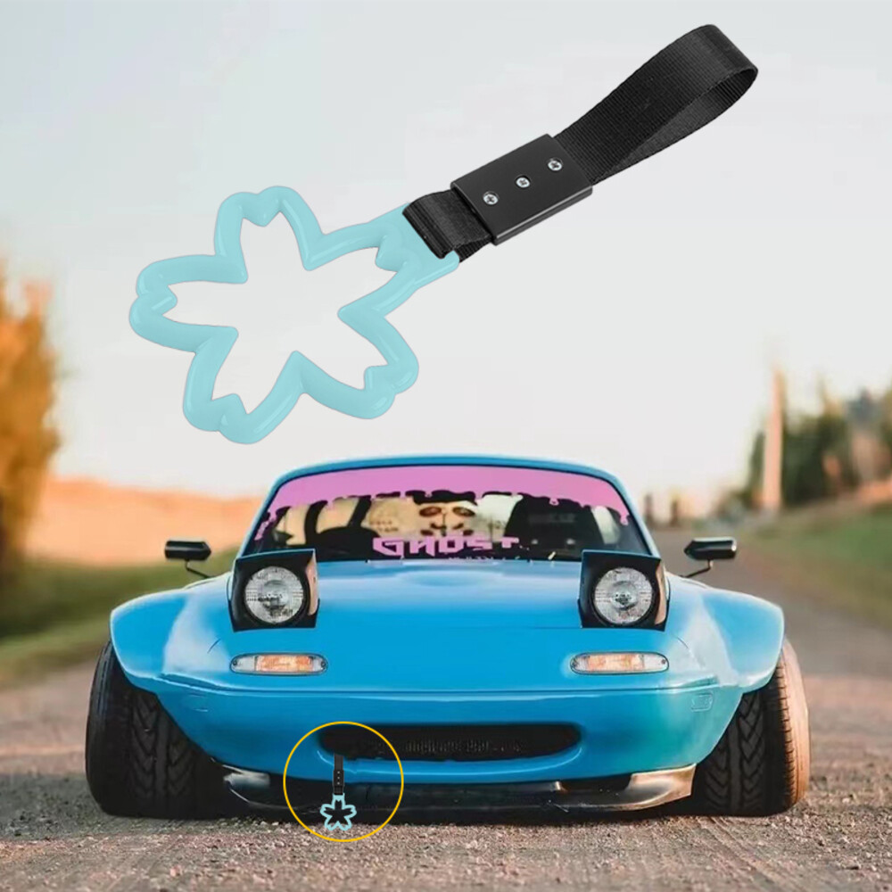 Light Blue Sakura Flower JDM Ring Tsurikawa Train Bus Car Handle Strap ...