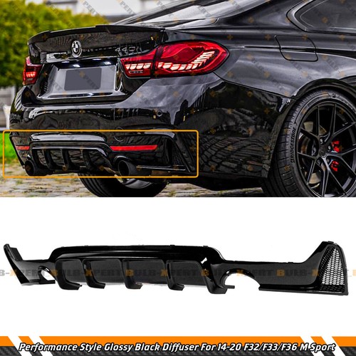 2014-2020 BMW F32 F33 F36 4 Series M Sport Gloss Black Rear Bumper ...