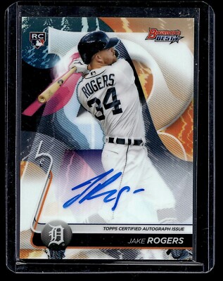 2020 BOWMAN'S BEST OF 2020 AUTOGRAPH JAKE ROGERS ROOKIE CARD DETROIT ...