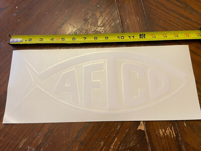 AFTCO Sticker Decal Fish 15.5” White | eBay
