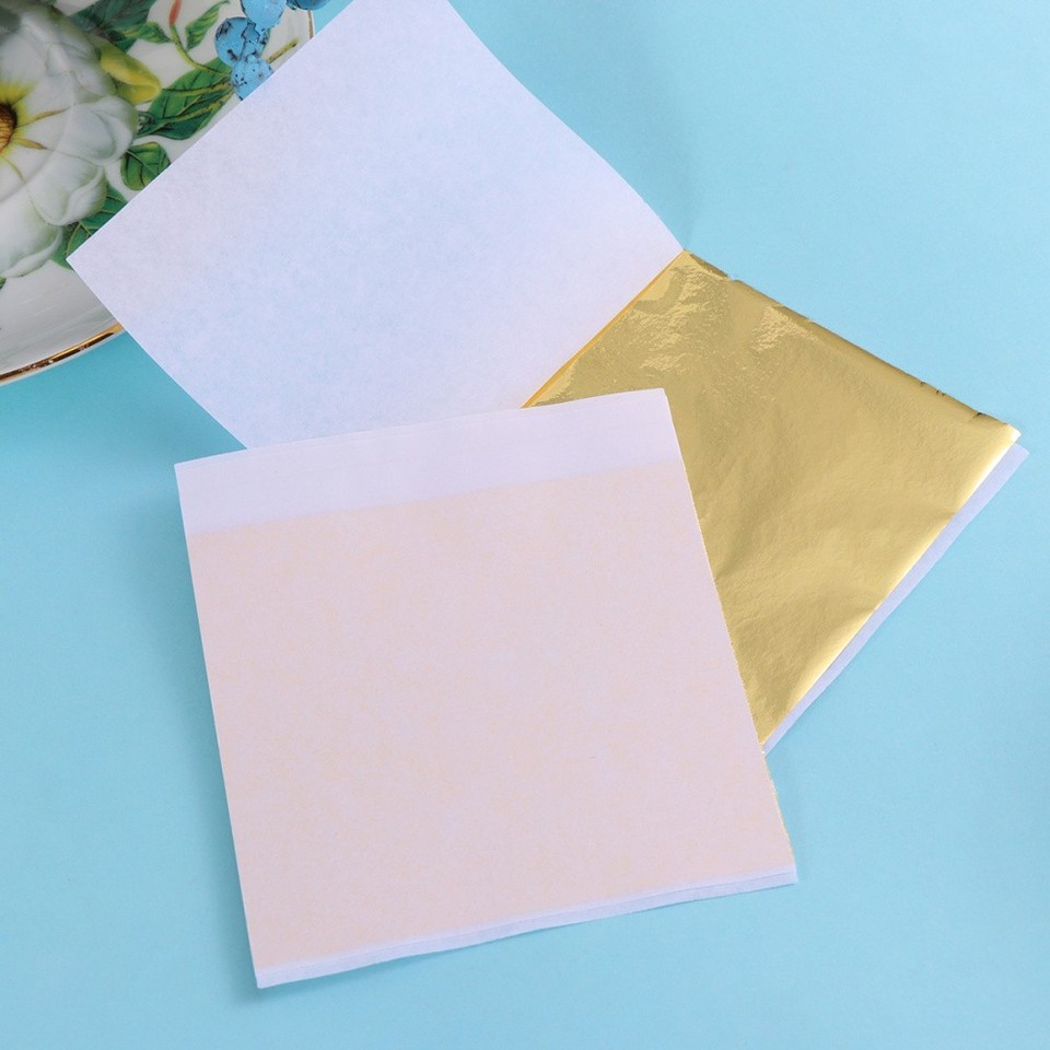 100 Sheets Foil Leaf Paper for Crafting Handicraft Decoration Manicure ...