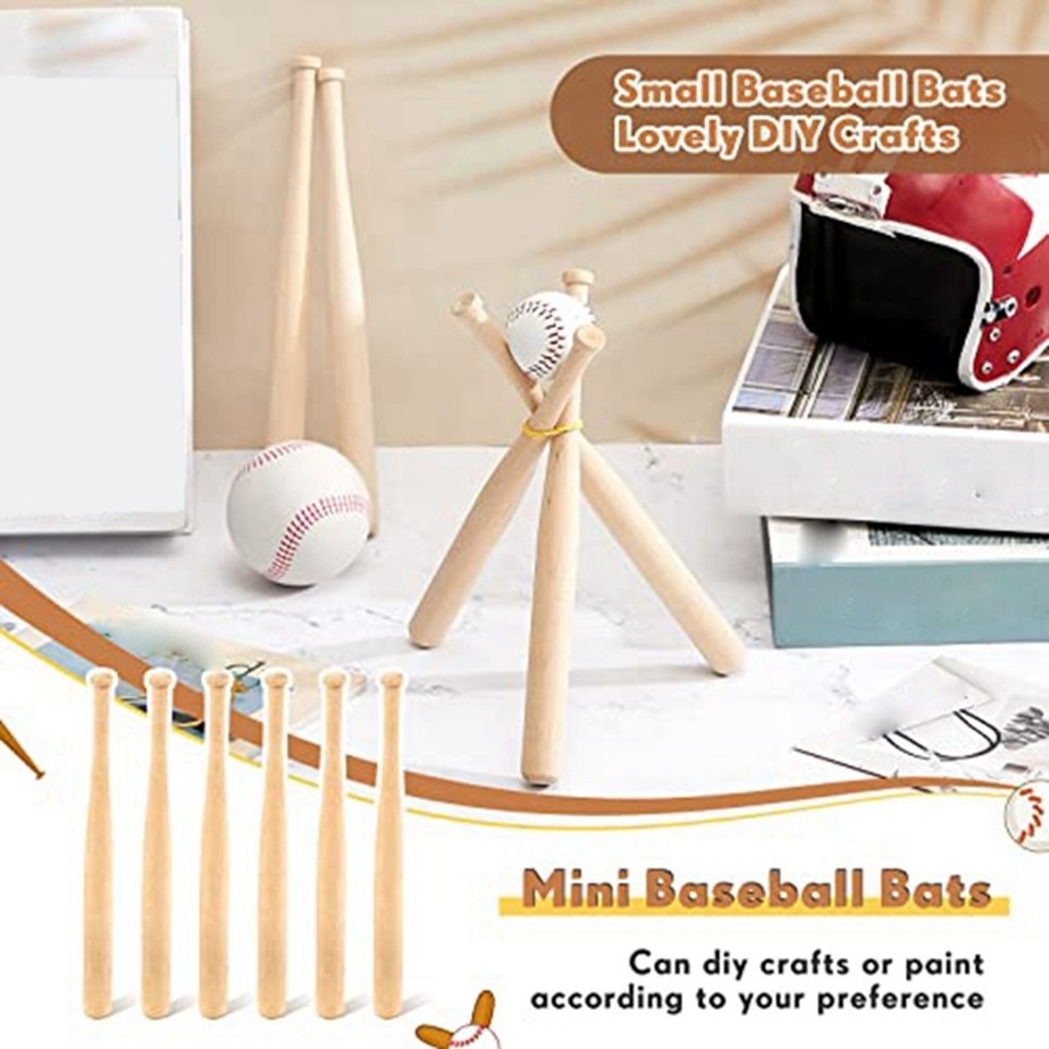 36 PCS Baseball Bat Wood Baseball Bats for Painting Keychain R5G41932 ...