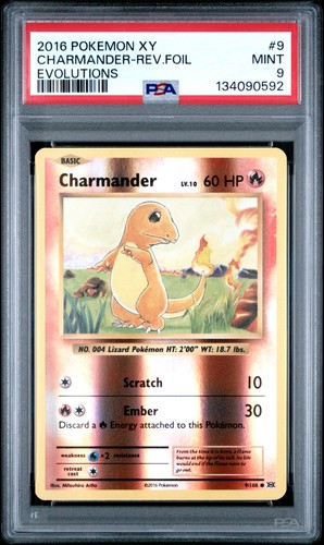 2016 POKEMON XY EVOLUTIONS #9 CHARMANDER-REVERSE FOIL PSA 9 | eBay