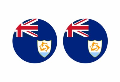 2x sticker flag decal round vinyl national circle roundel anguilla ...