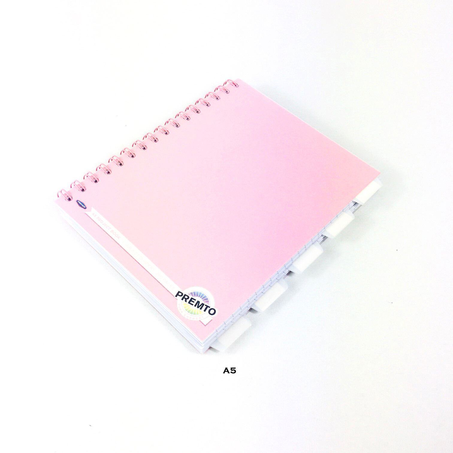 A4/A5 Project Book Spiral Notebook 250Pages 5 Subject Dividers Pad ...