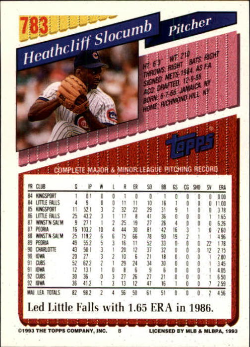 1993 Topps Gold #783 Heathcliff Slocumb | eBay