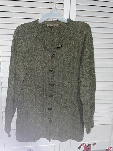 Telluride Clothing Company Green Rustic Sweater With Wood Buttons | eBay
