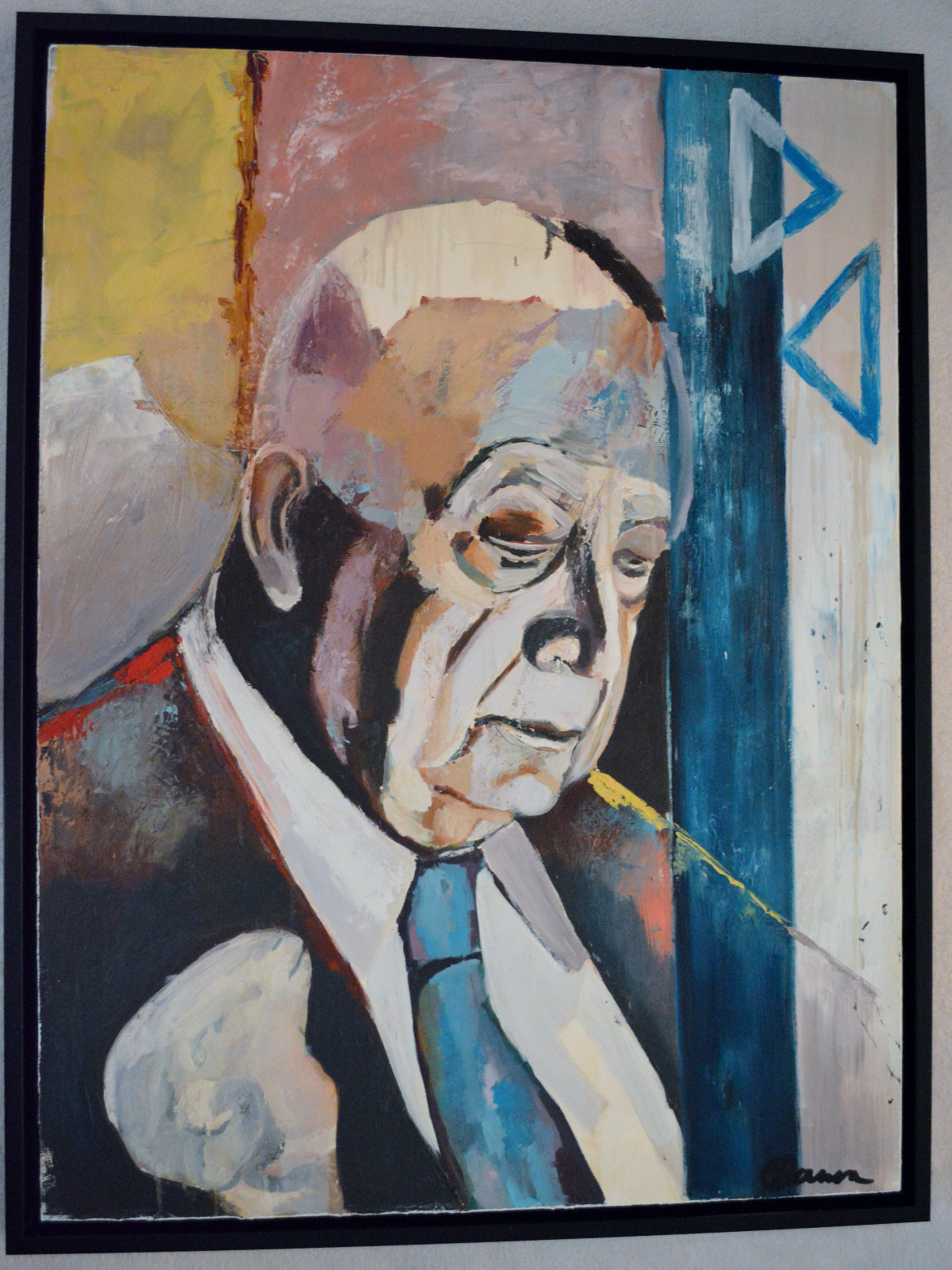 OFER SAMRA ORIGINAL OIL AND ACRYLIC PAINTING ARIEL SHARON 30"X40" W/COA ...