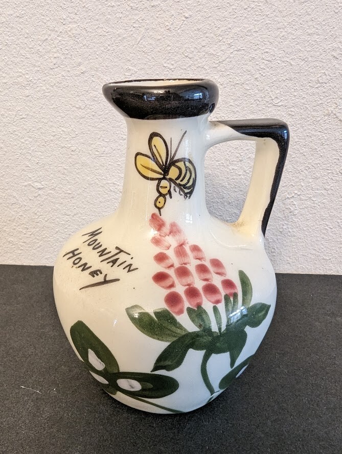 Vintage Hand Painted Pottery Honey Jug Bud Vase Bumblebee Pitcher 5 ...