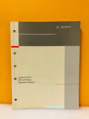 Agilent 4287A RF LCR Meter Operation Manual | eBay