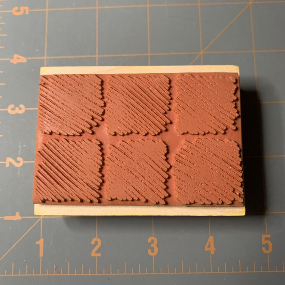 Hero Arts- Wood Rubber Stamp Shadow Stamp Background 6 Square Squiggles ...