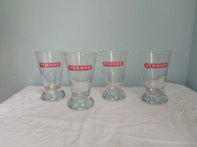 Vintage Pernod Glass Red and White Lettering Man Cave Home Bar | eBay UK