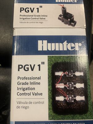 Hunter PGV 1" Inline Irrigation Control Valve - Black . Box Open, Never ...