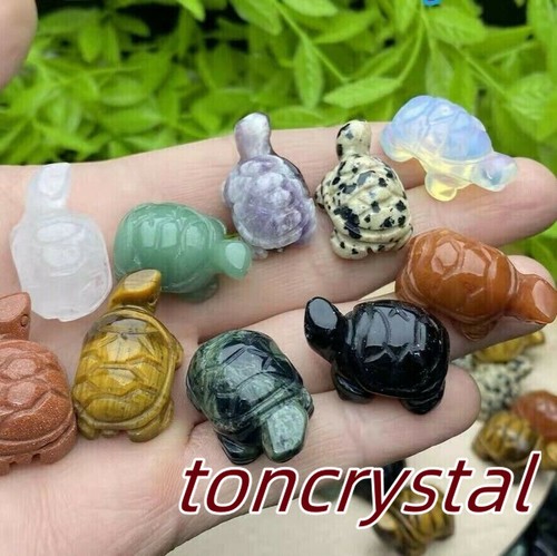 5pcs Mixed Natural Quartz Crystal Tortoise Carved Turtle Skull Healing ...
