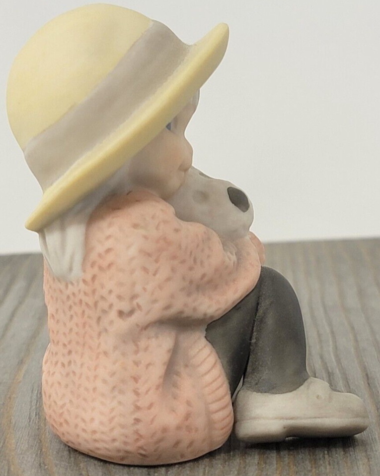 Vintage Enesco 1998 Cuddly Hug Little Girl w/Dog Puppy Figurine #375926 ...